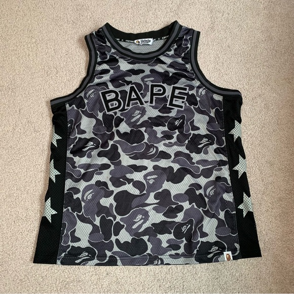 A Bathing Ape | Shirts | Bape A Bathing Ape Abc Black Camo Basketball ...